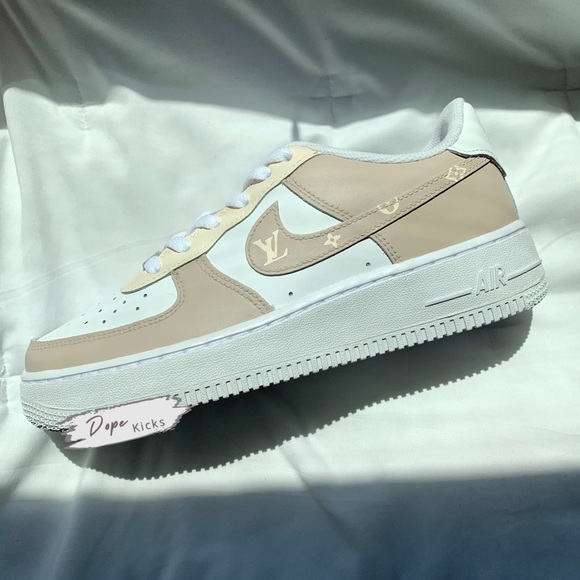 Nike | Shoes | Tan Custom Air Force Shoes | Poshmark